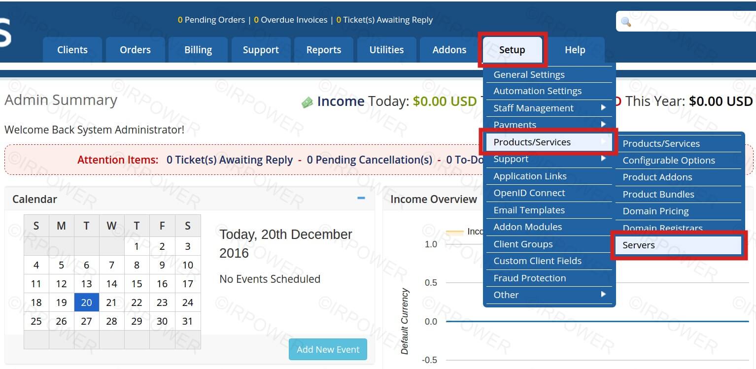 آموزش نحوه اتصال WHM سی پنل به WHMCS - IRPOWER